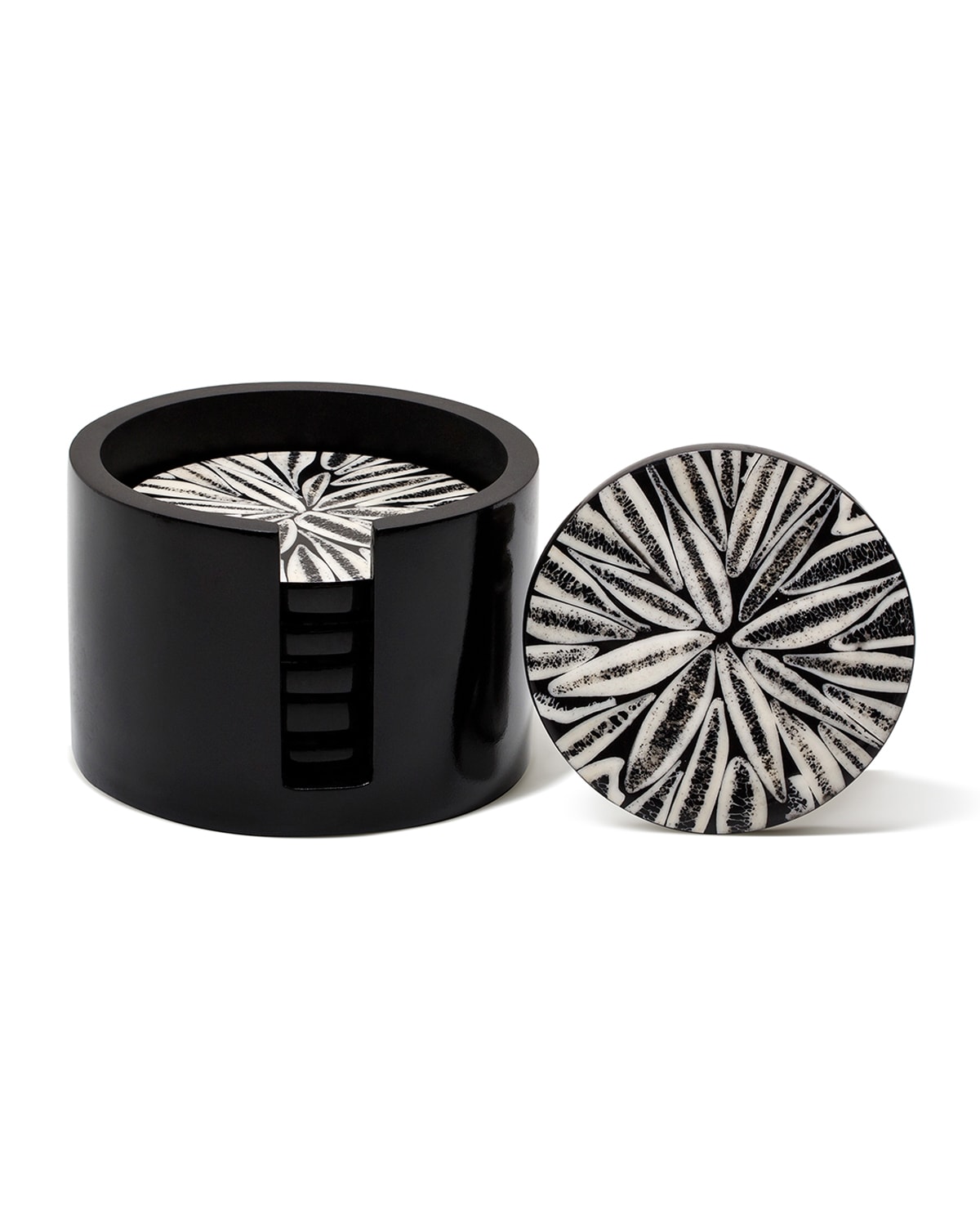 LADORADA Light Almendro 6-Coaster Set with Silver Holders | Neiman Marcus