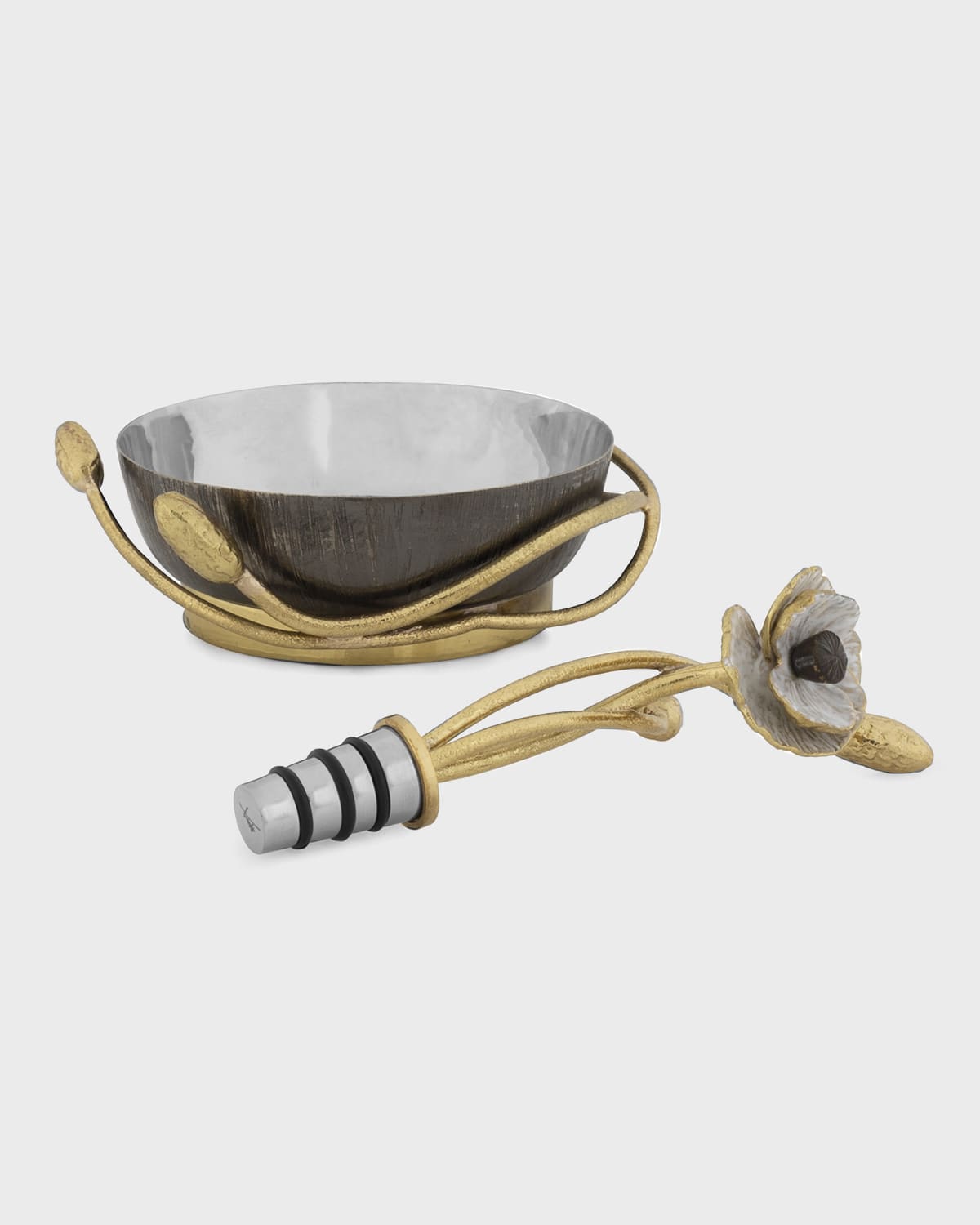 Michael Aram Black Iris Coaster & Stopper Set | Neiman Marcus