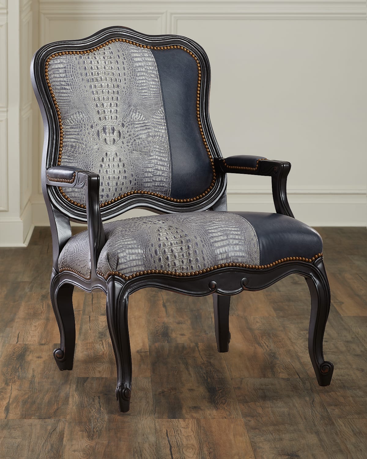 Massoud Markel Leather Bergere Chair | Neiman Marcus