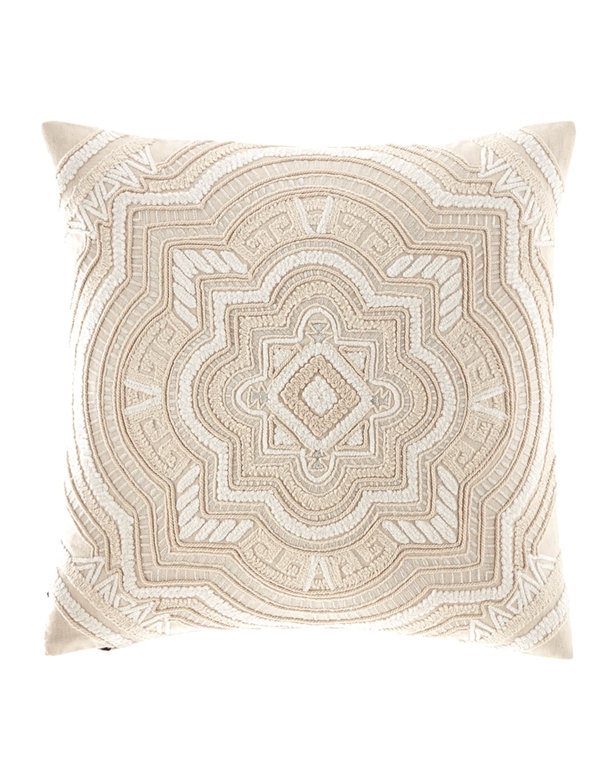 Callisto Home Linear Beaded & Embroidered Linen Pillow | Neiman Marcus