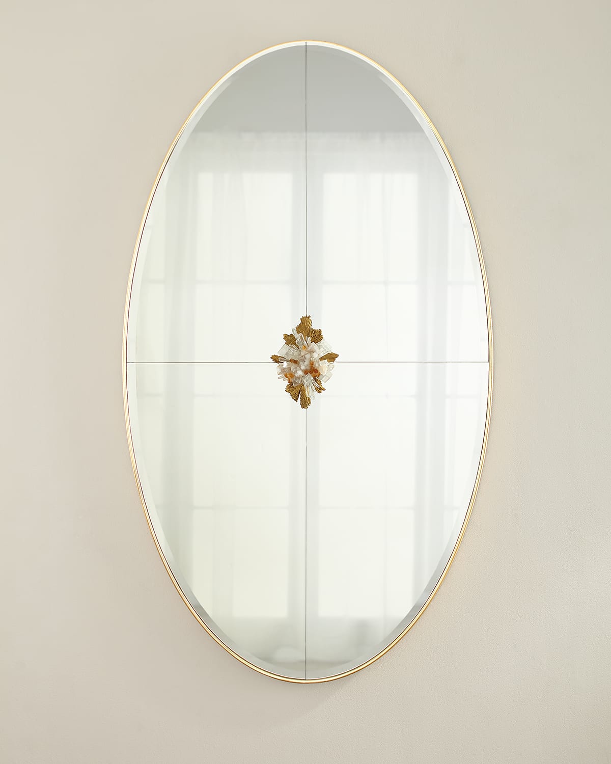 John-Richard Collection Zeta Mirror in Pewter | Neiman Marcus