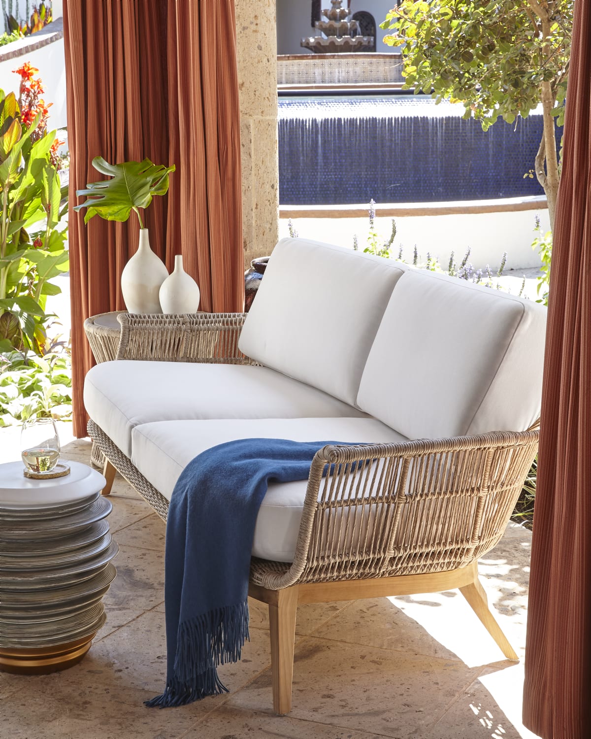 Palecek Loretta Outdoor Side Table | Neiman Marcus