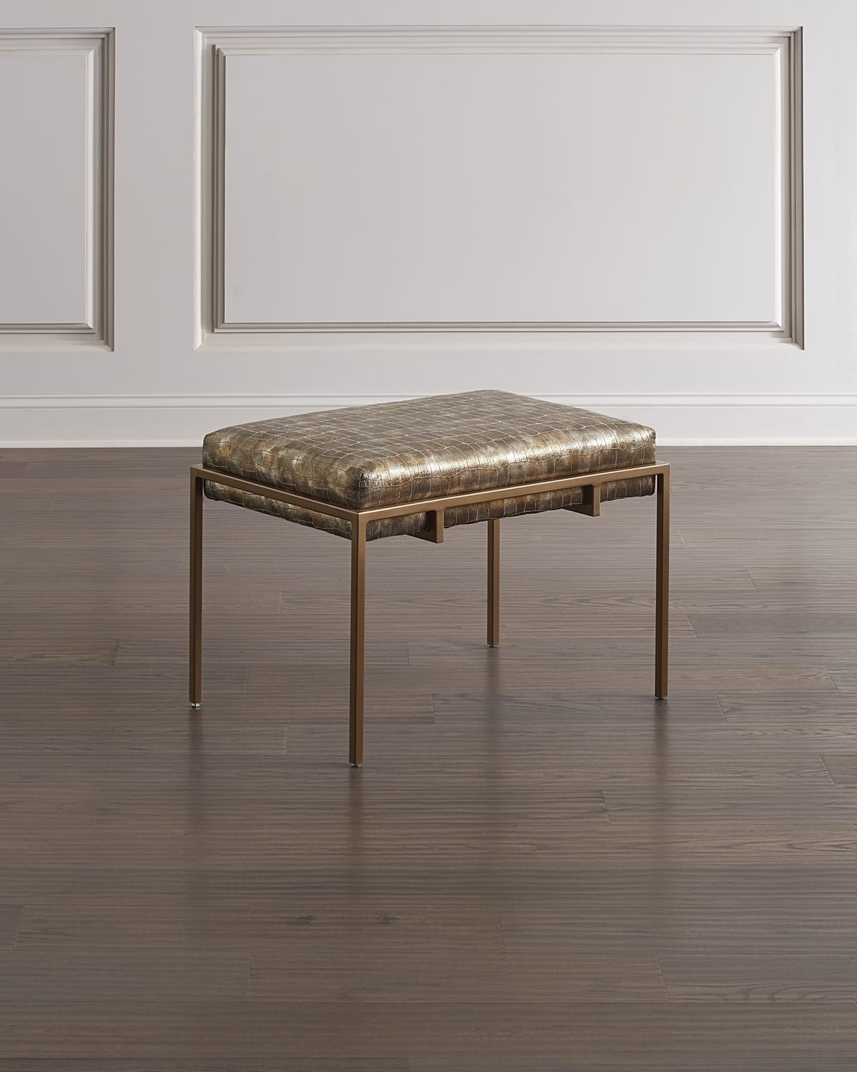 John-Richard Collection Upholstered Metal 29" Bench | Neiman Marcus