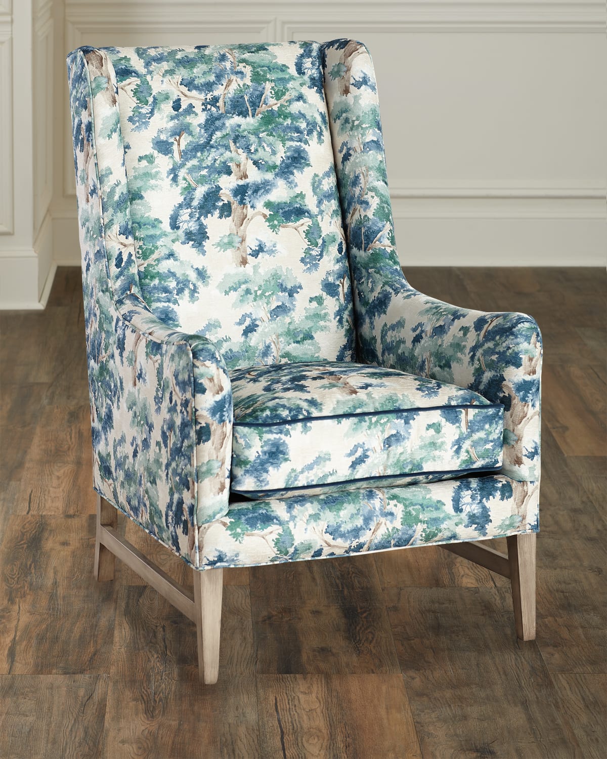 Massoud Broussard Leather Wing Chair | Neiman Marcus