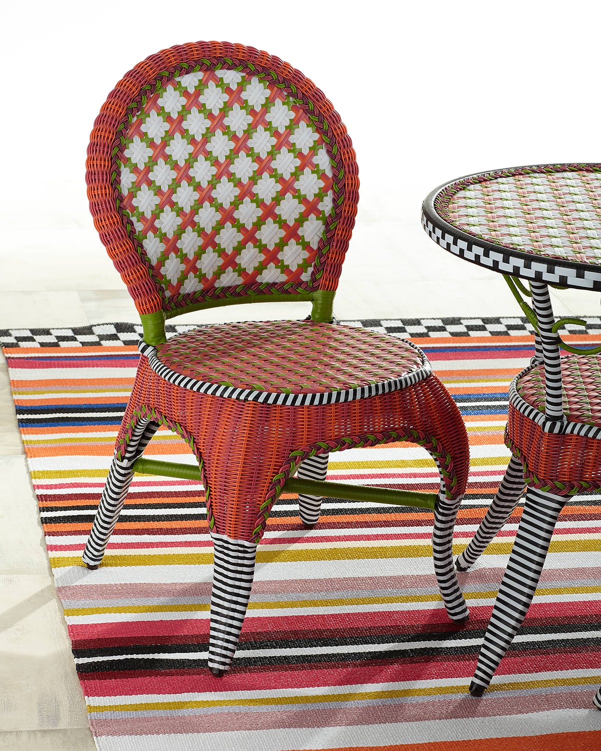 MacKenzie-Childs Boathouse Outdoor Wing Chair | Neiman Marcus