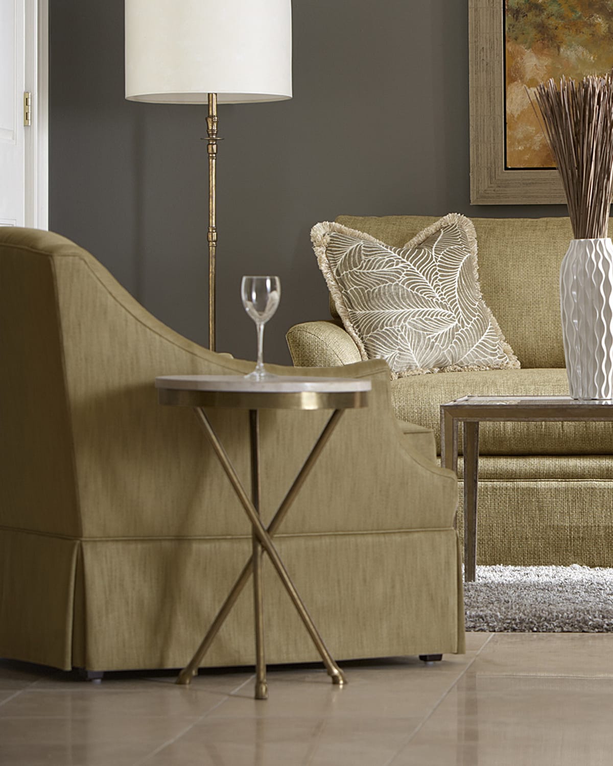 Century Furniture Adele Faux-Shagreen Glass Top Coffee Table | Neiman ...