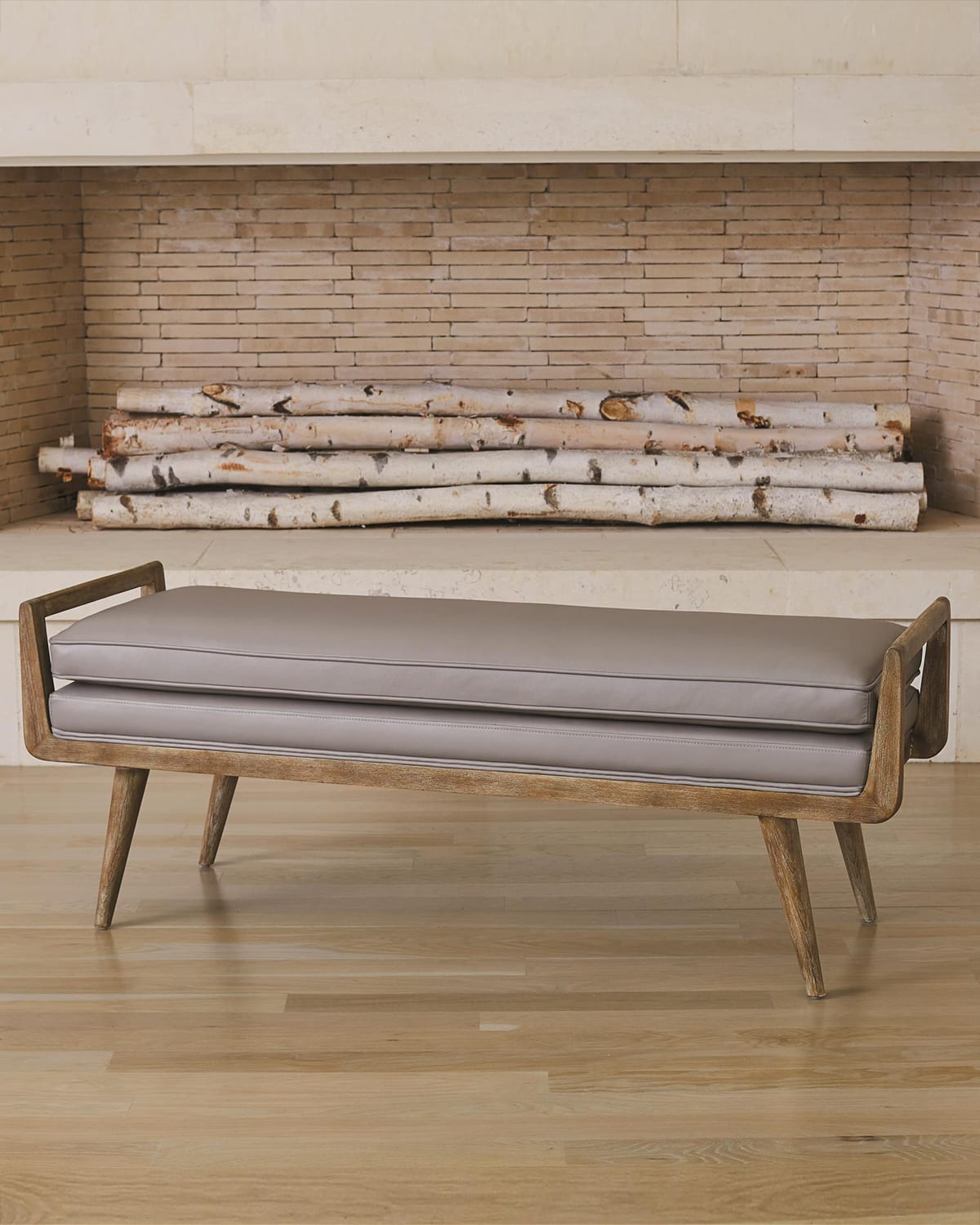 Regina Andrew Tufted Leather Gallery Bench | Neiman Marcus