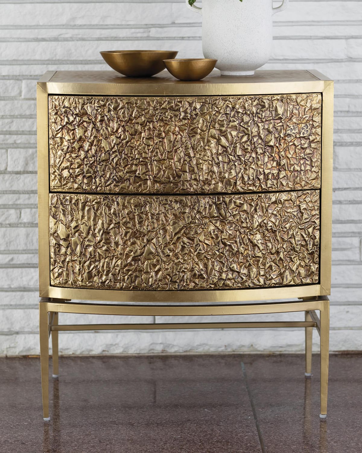 Global Views Crinkle Bronze Floating Console | Neiman Marcus