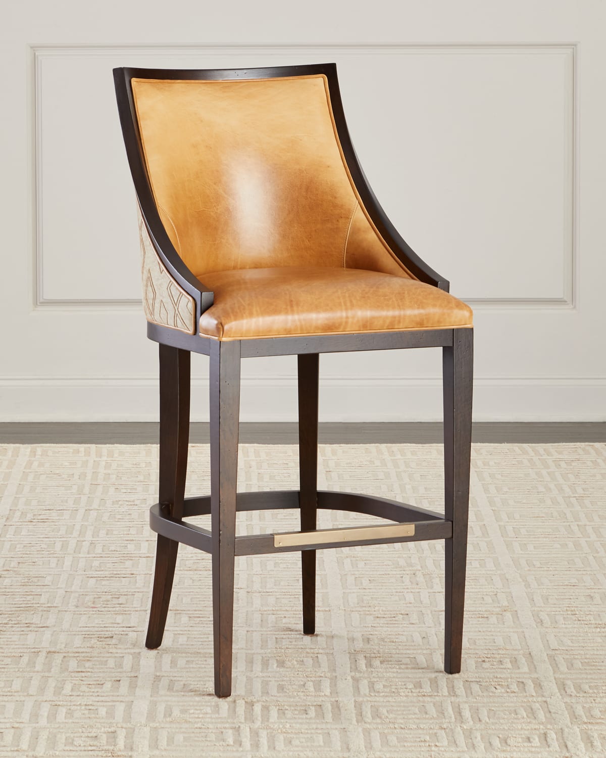 Century Furniture Forte Swivel Leather Bar Stool - 31" | Neiman Marcus