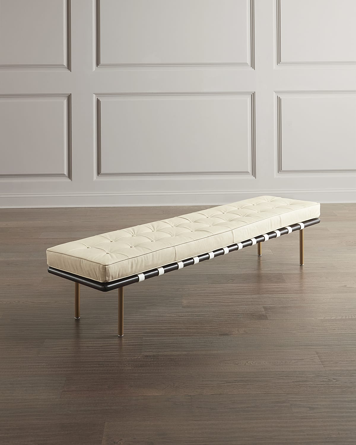 Regina Andrew Tufted Leather Gallery Bench | Neiman Marcus