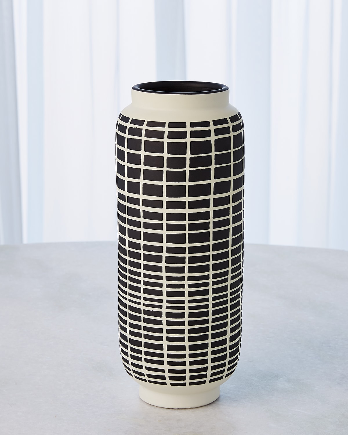 Global Views Graphic Gourd Vase, Black/White | Neiman Marcus