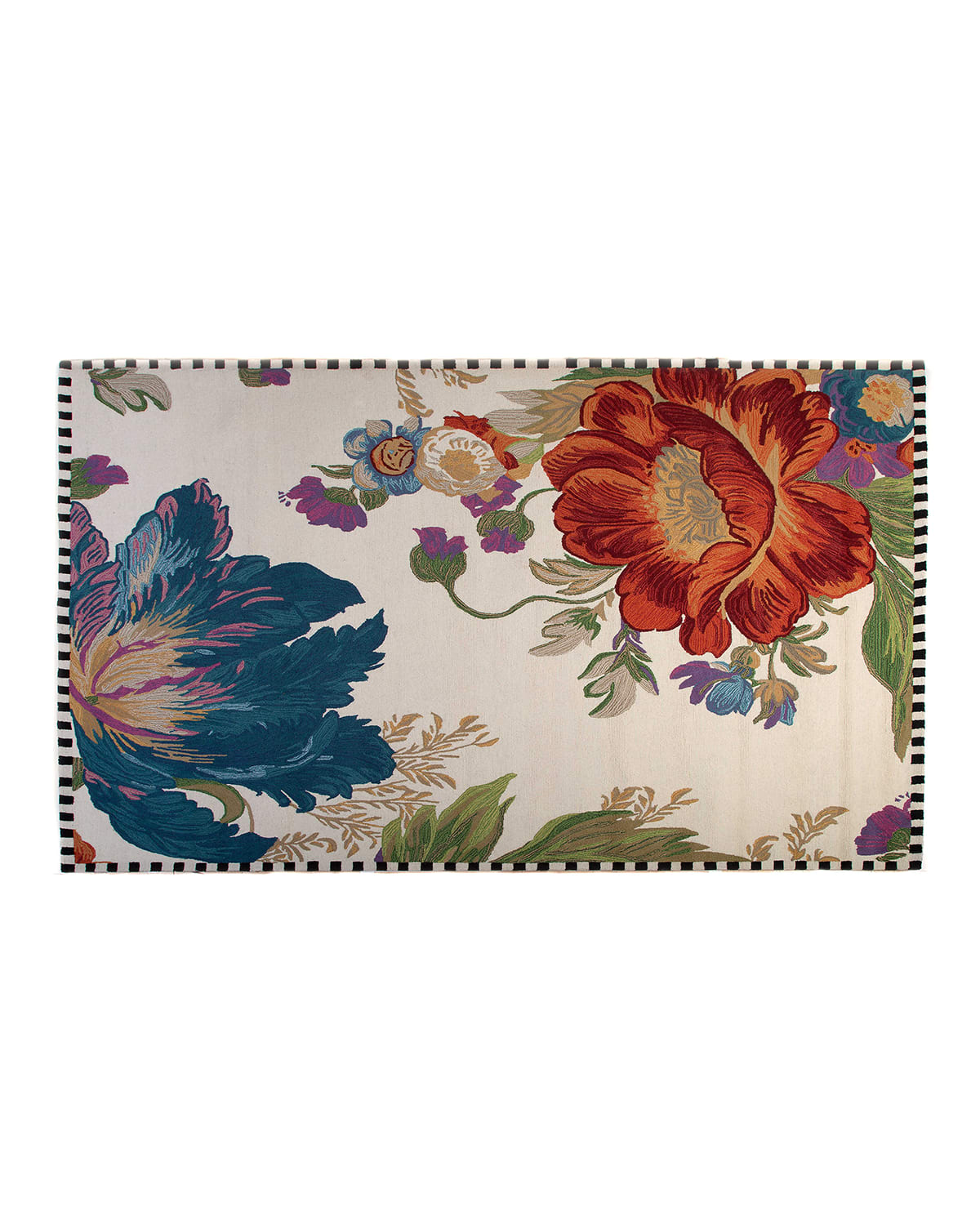 MacKenzie-Childs Flower Market Reflections Rug, 6' Octagon - Ivory ...