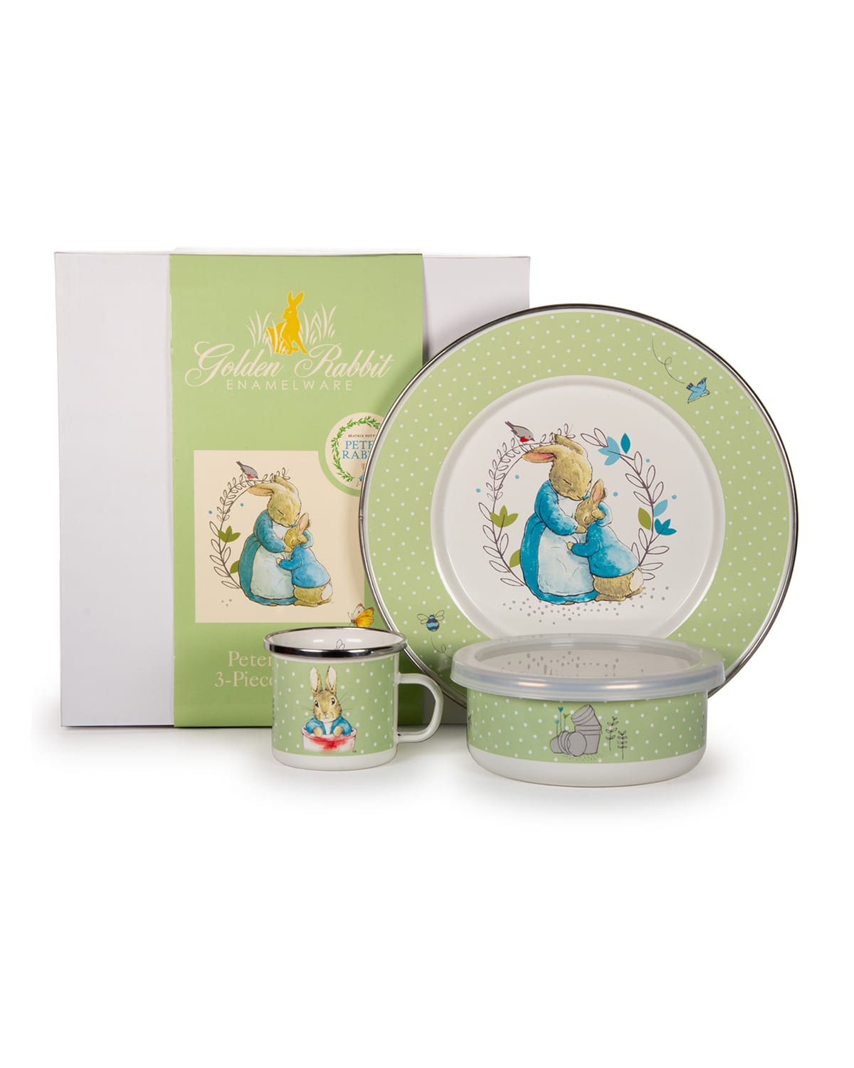 Golden Rabbit Kid's Peter Rabbit 3-Piece Dinnerware Set | Neiman Marcus
