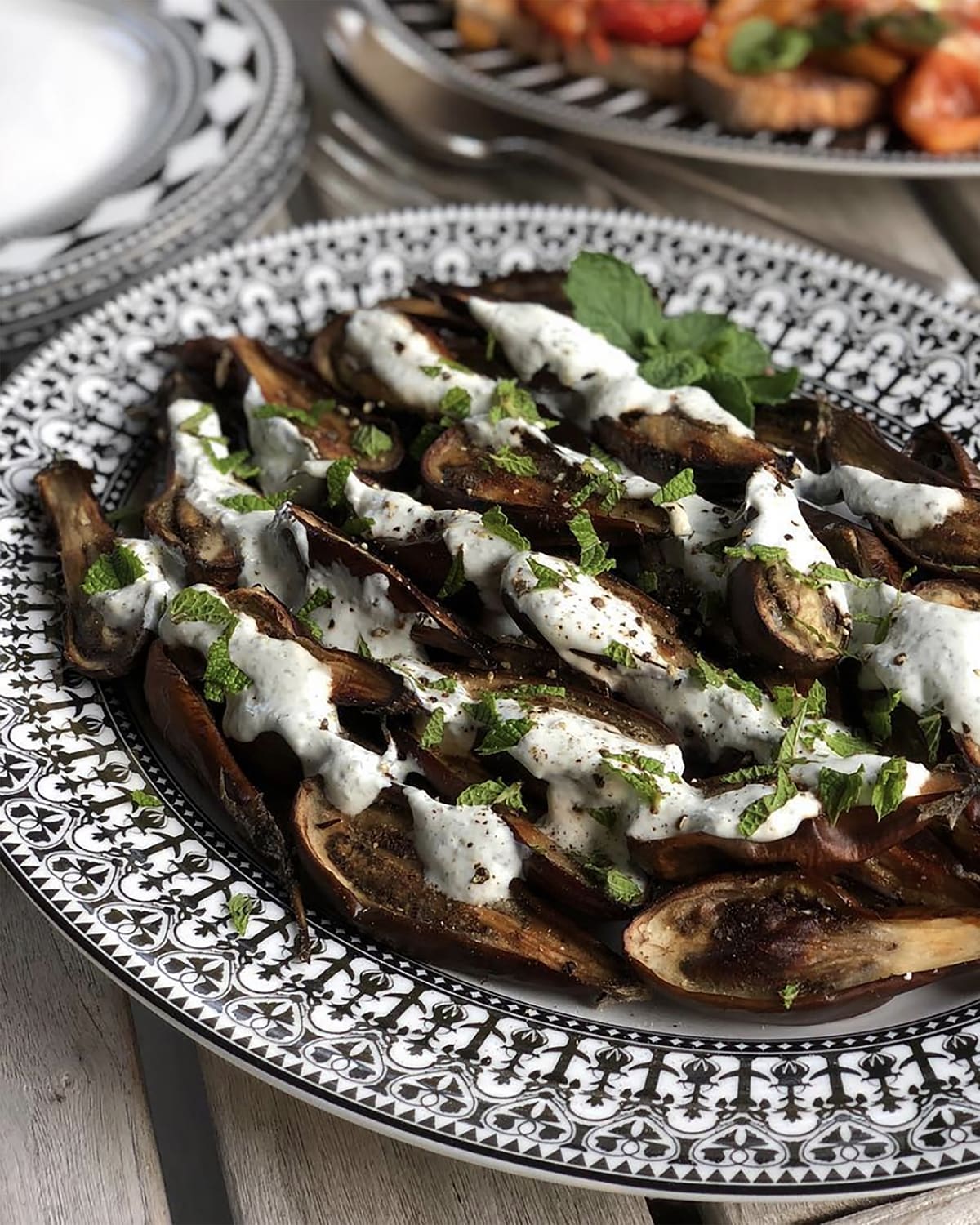 Caskata Blue Lucy Rimmed Oval Platter, 16" | Neiman Marcus