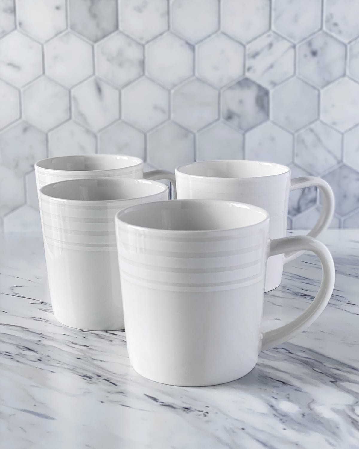 Caskata Catch White Wide Mugs, Set of 4 | Neiman Marcus