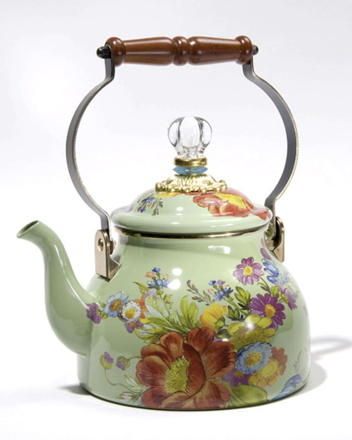 MacKenzie-Childs Flower Market 3-Qt. Tea Kettle With Bird | Neiman Marcus