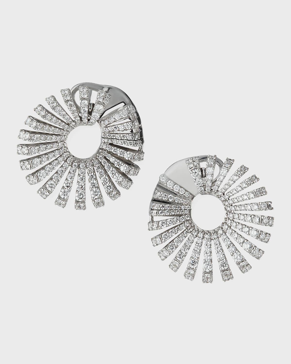Mimi So Phoenix 18k White Gold Diamond Wavy Earrings | Neiman Marcus