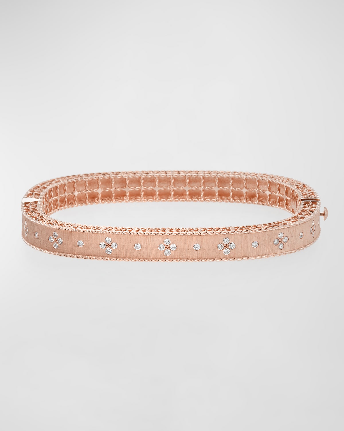 Roberto Coin Princess 18k Rose Gold Hinged Diamond Bangle Neiman Marcus