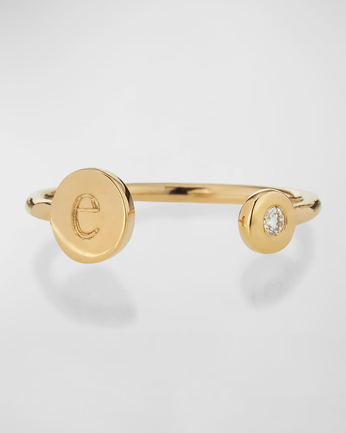 Sarah Chloe Rocha 14k Gold Initial Open Ball Ring | Neiman Marcus