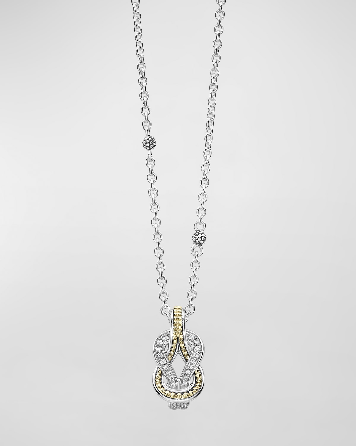 LAGOS Newport 18K Gold Diamond Rope Pendant Necklace