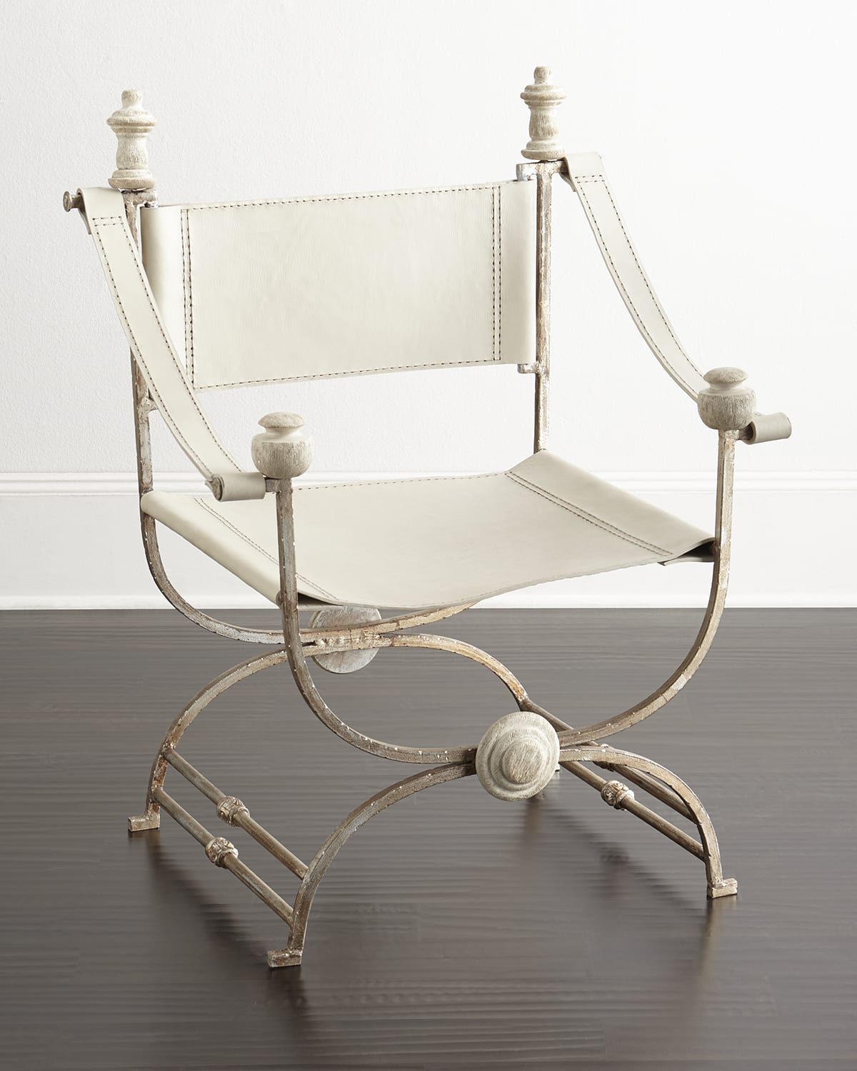 Massoud Amy Leather Bergere Chair | Neiman Marcus
