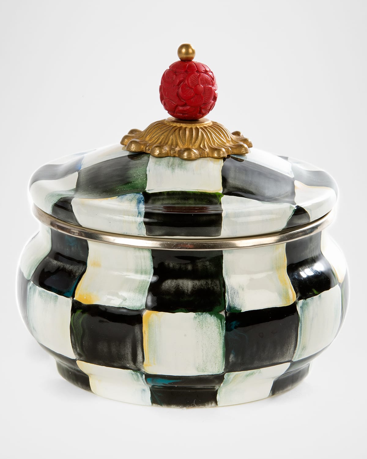 MacKenzie-Childs Sterling Check Squashed Pot | Neiman Marcus