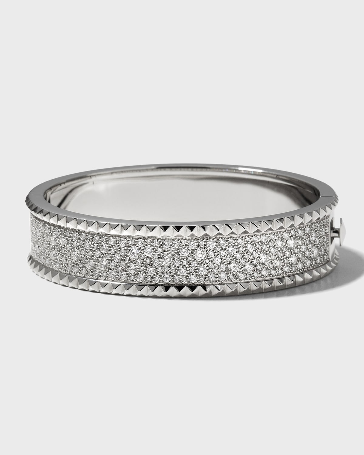 Roberto Coin Rock And Diamonds 18k White Gold Bangle Neiman Marcus