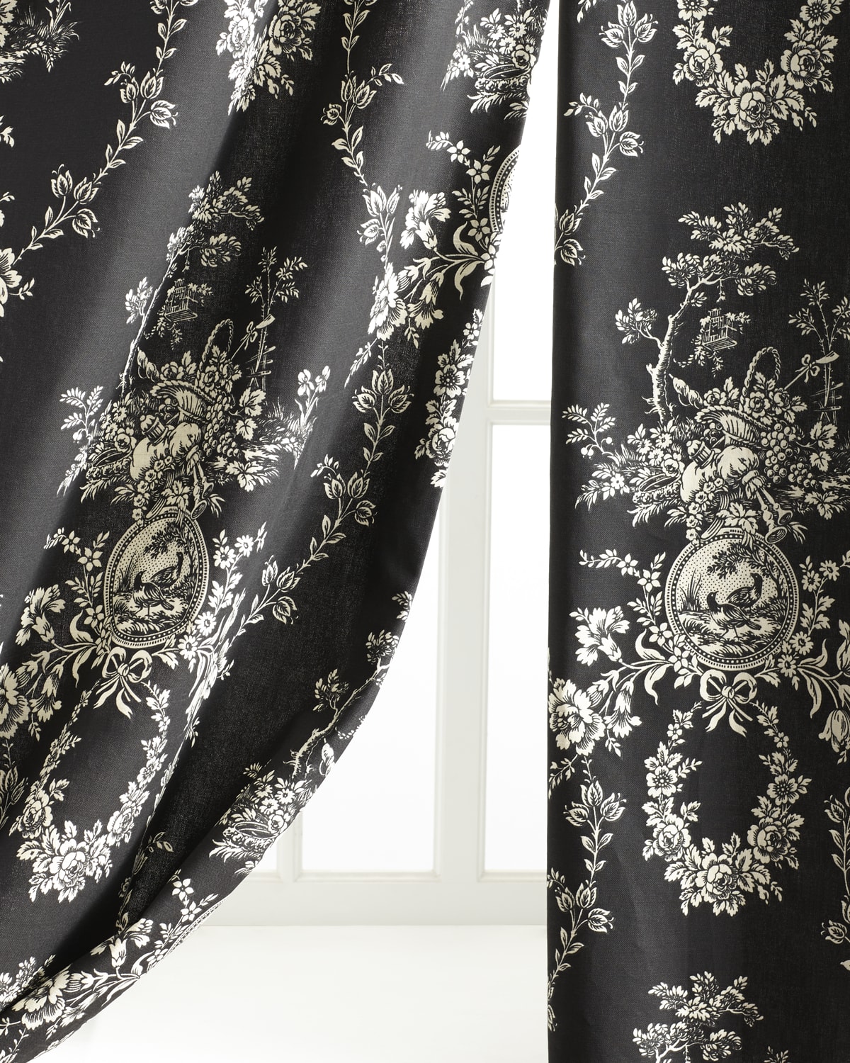 Sherry Kline Home Two 52"W x 96"L Country House Toile Curtains | Neiman ...