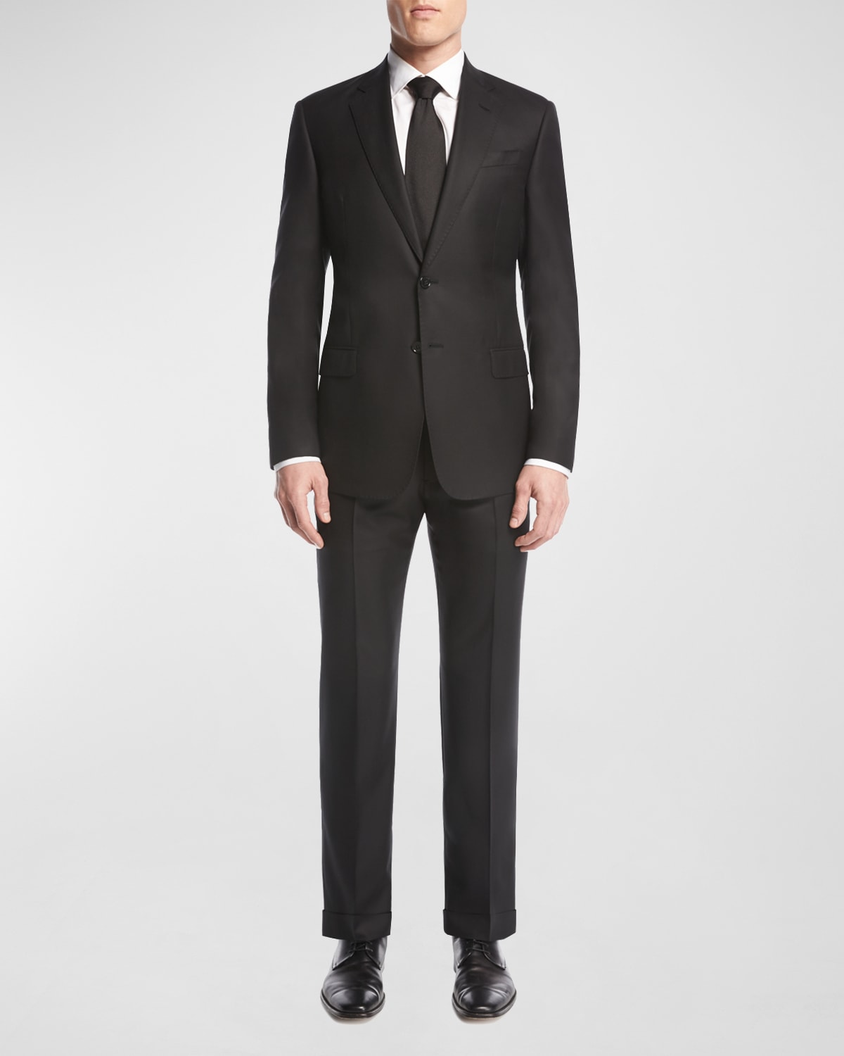 BOSS Men's Stretch-Wool Basic Two-Piece Suit, Black | Neiman Marcus
