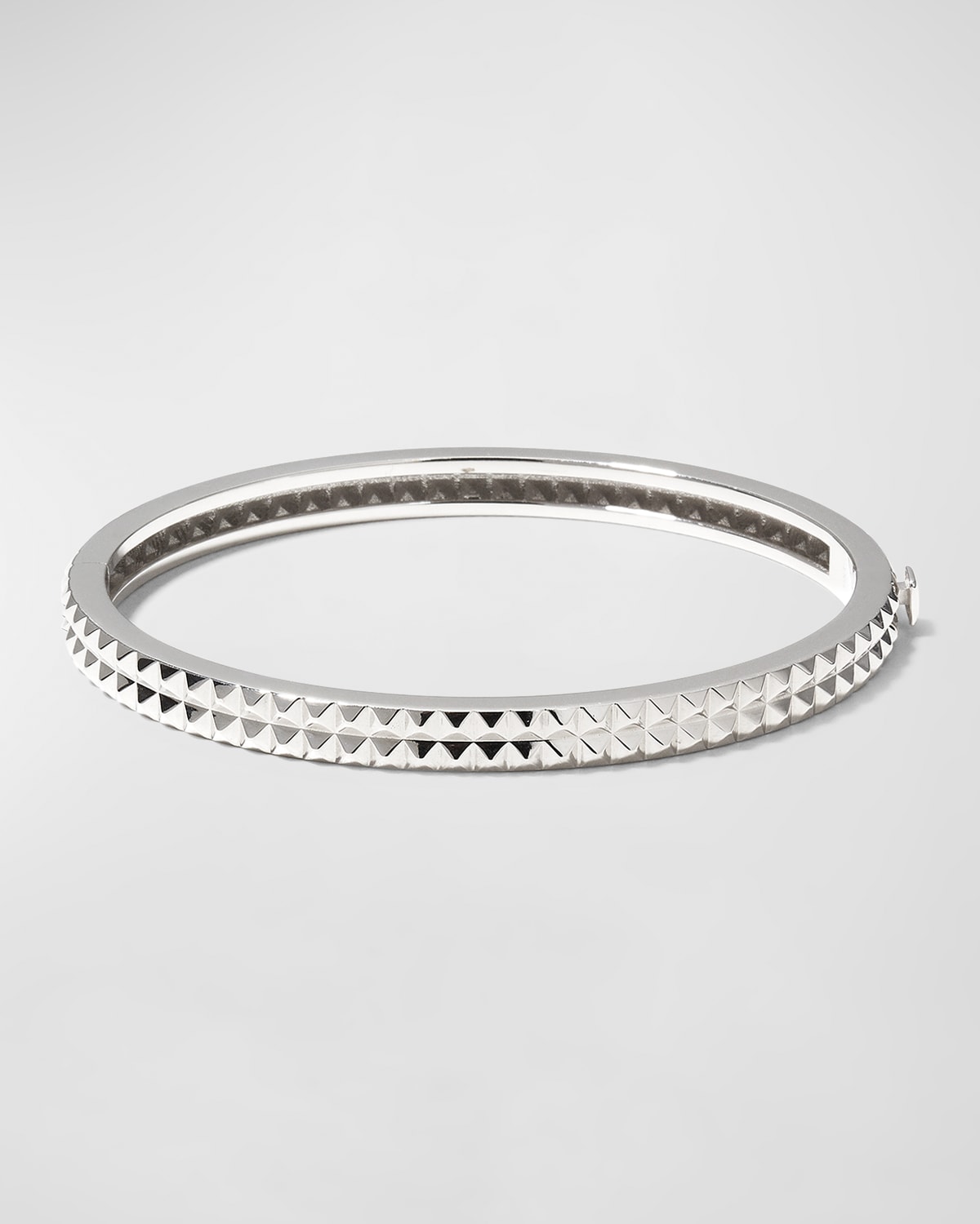 Roberto Coin Rock And Diamonds 18k White Gold Bangle Neiman Marcus