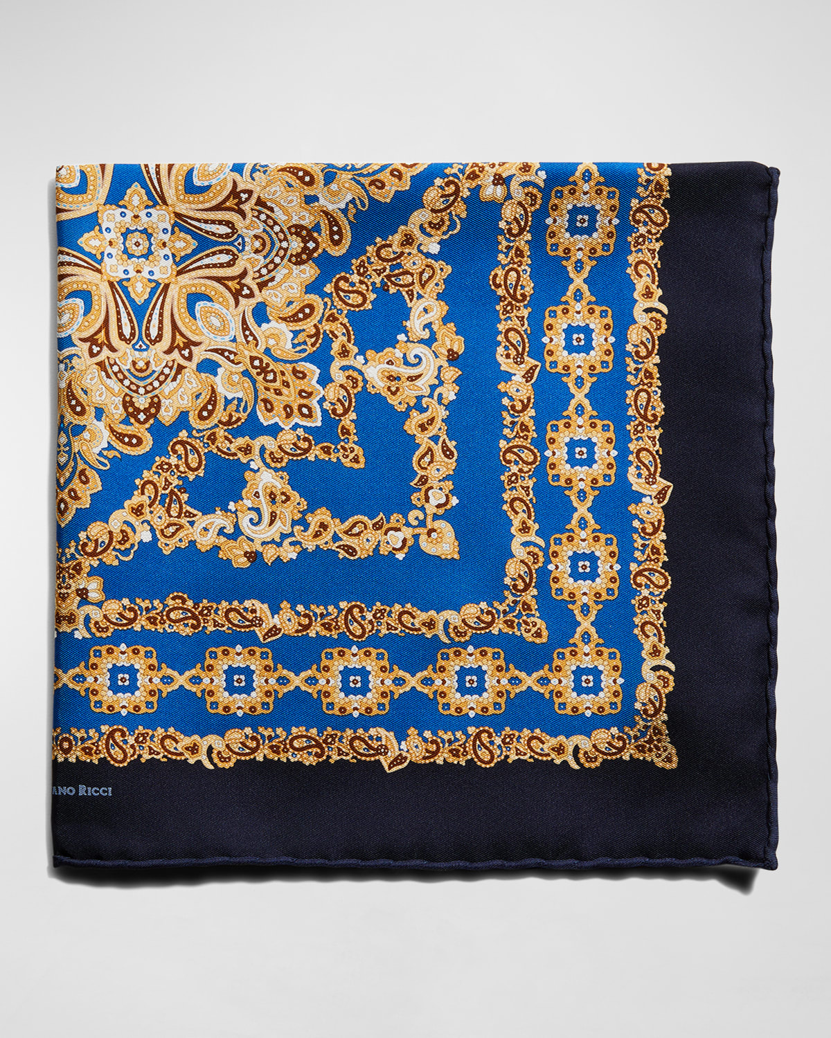 Stefano Ricci Men's Eagle Monogram Silk Pocket Square | Neiman Marcus