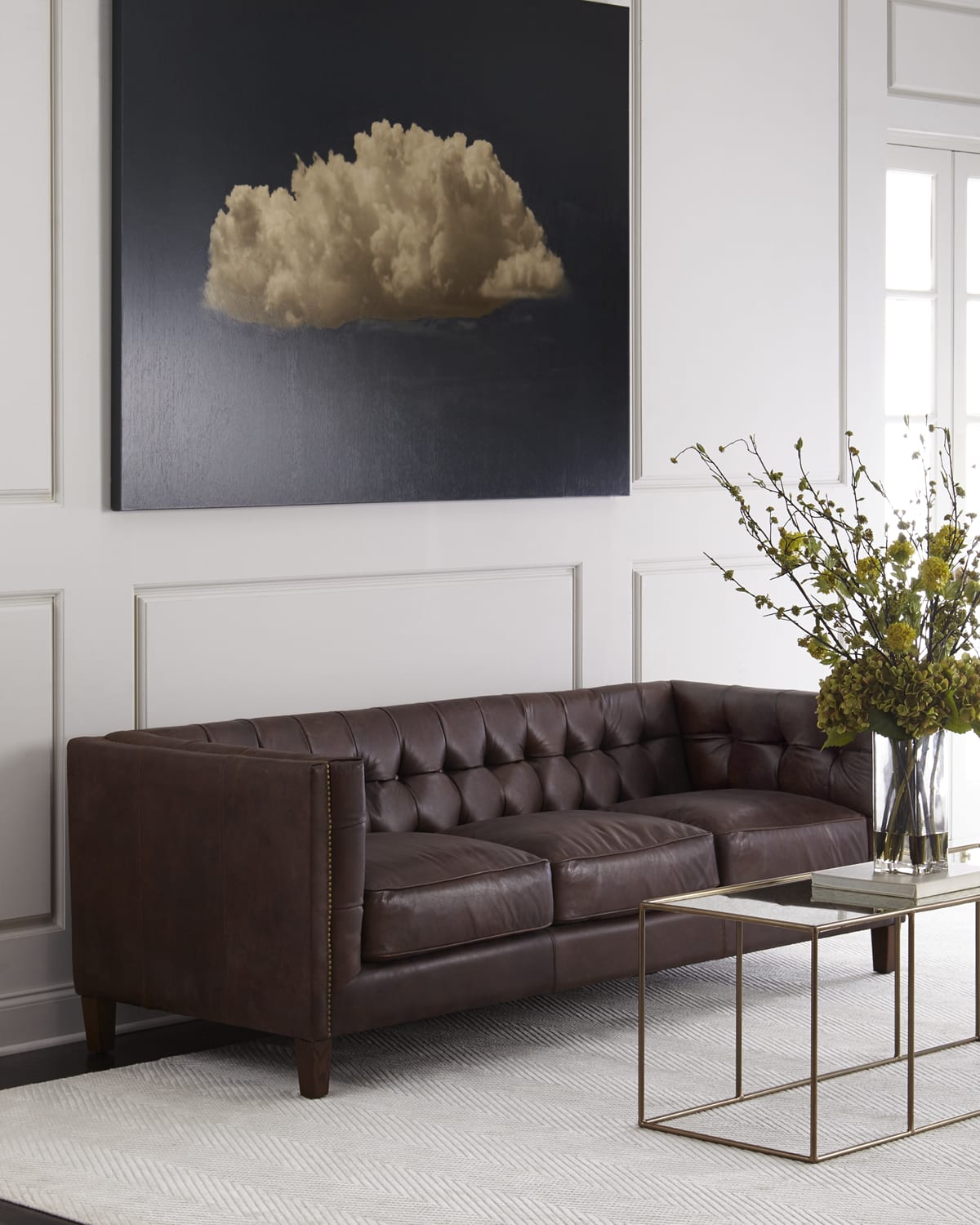 Four Hands Lena Leather Tufted Sofa | Neiman Marcus