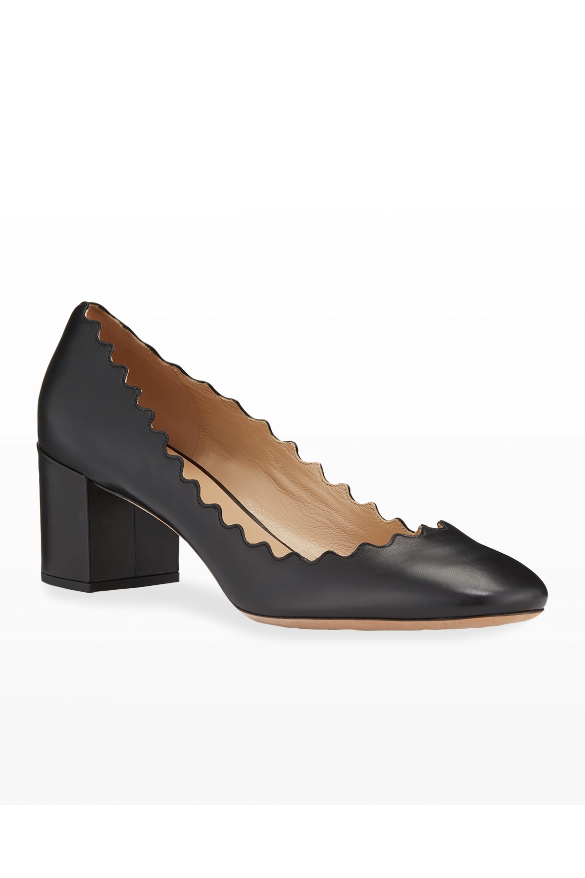 Chloe Scalloped Leather Pump and Matching Items