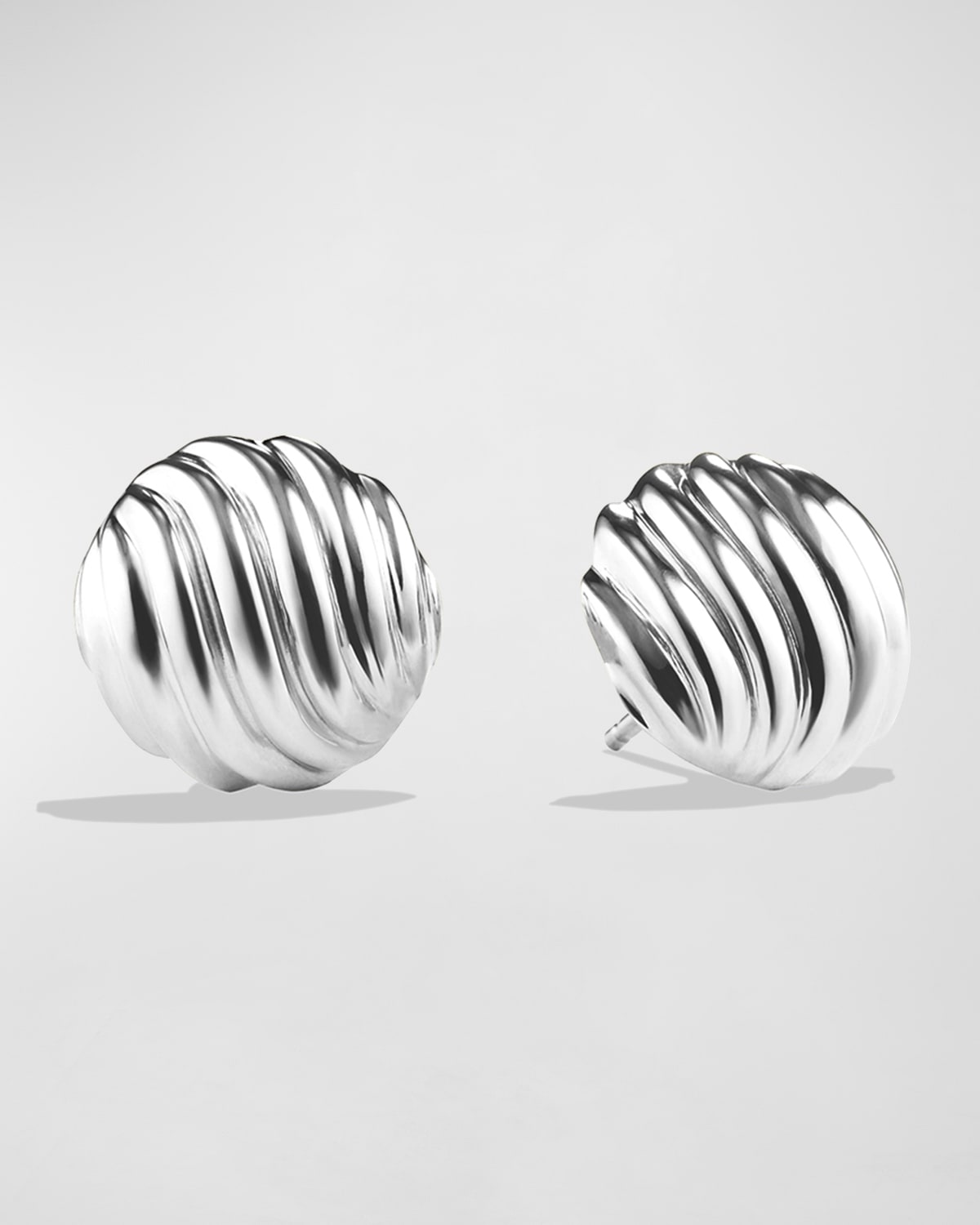 David Yurman Cable Pearl Stud Earrings with Diamonds in 18K Gold, 14mm ...