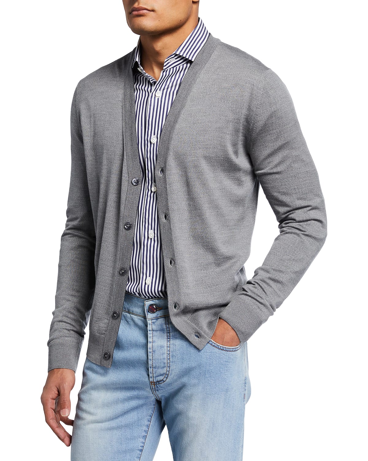 Toteme Fine-Knit Merino Wool Cardigan | Neiman Marcus