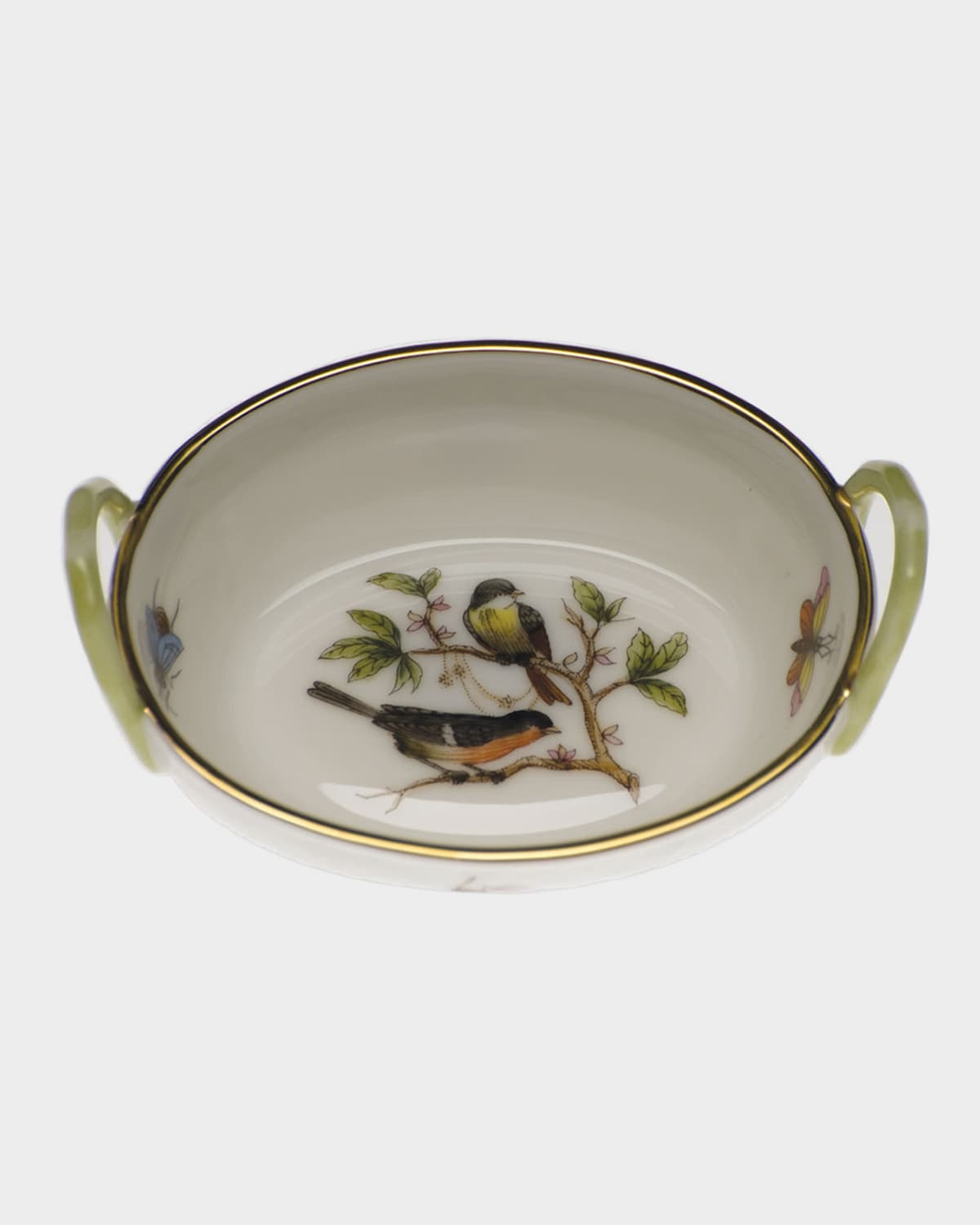 Herend Rothschild Bird Small Dish with Pearly Handles | Neiman Marcus