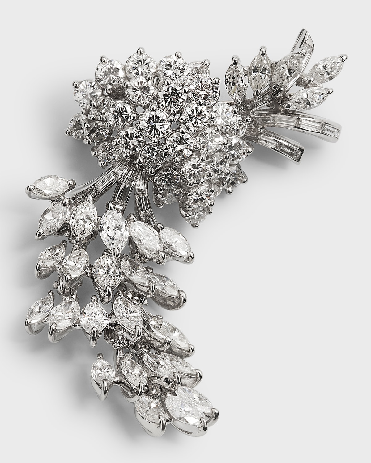 NM Estate Platinum Diamond and Imitation Emerald Deco Pin | Neiman Marcus