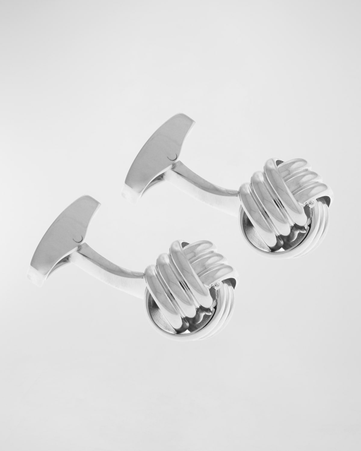 Tateossian Knot Round Cuff Links, Rhodium | Neiman Marcus