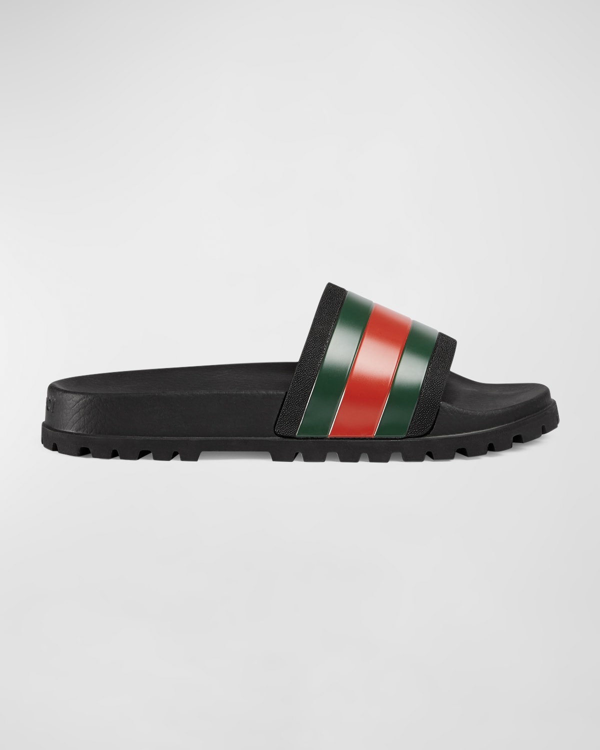 Prada Men's Nastro Web Logo Slide Sandals | Neiman Marcus