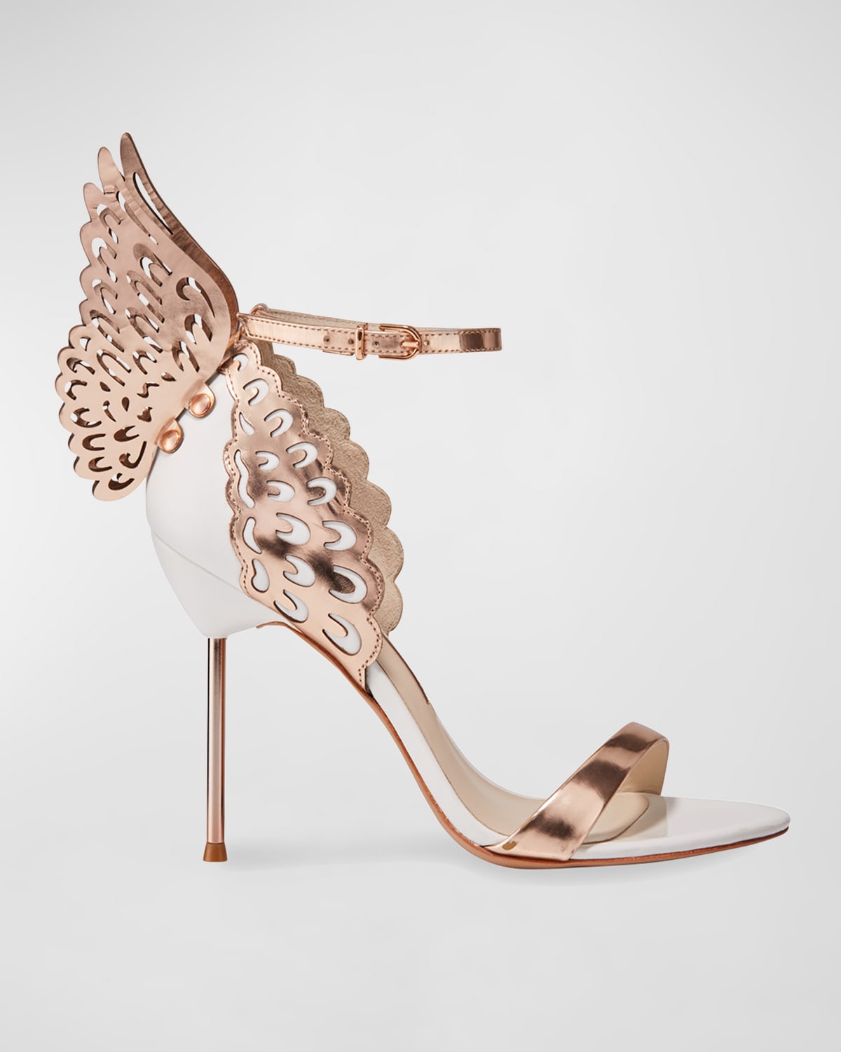 Sophia Webster Evangeline Angel Wing Sandals, Black/Rose Gold | Neiman ...