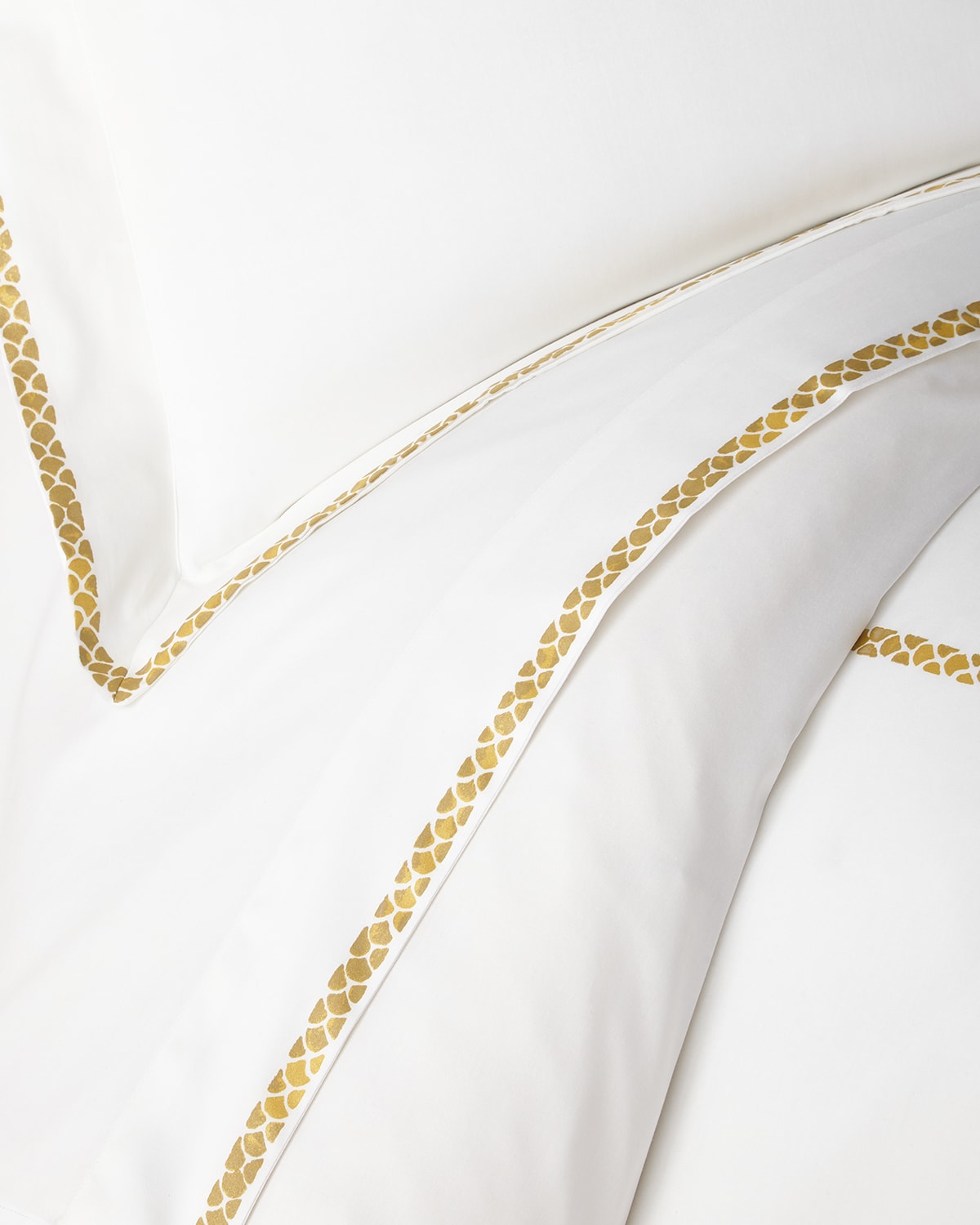 Roberto Cavalli New Gold Plain King Fitted Sheet, White | Neiman Marcus