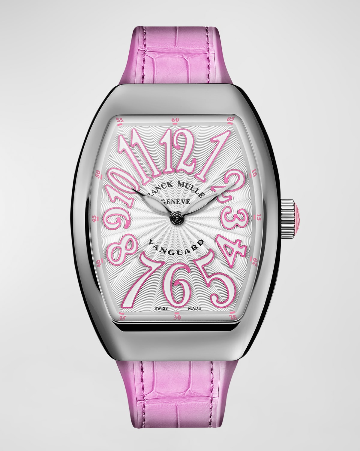 Franck Muller Lady Vanguard Watch with Diamonds & Alligator Strap, Red ...
