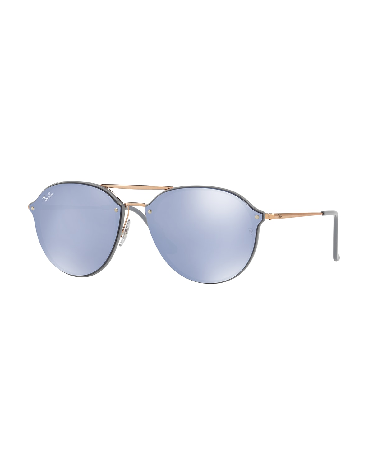 Ray-Ban Round Double-Bridge Flash Sunglasses | Neiman Marcus