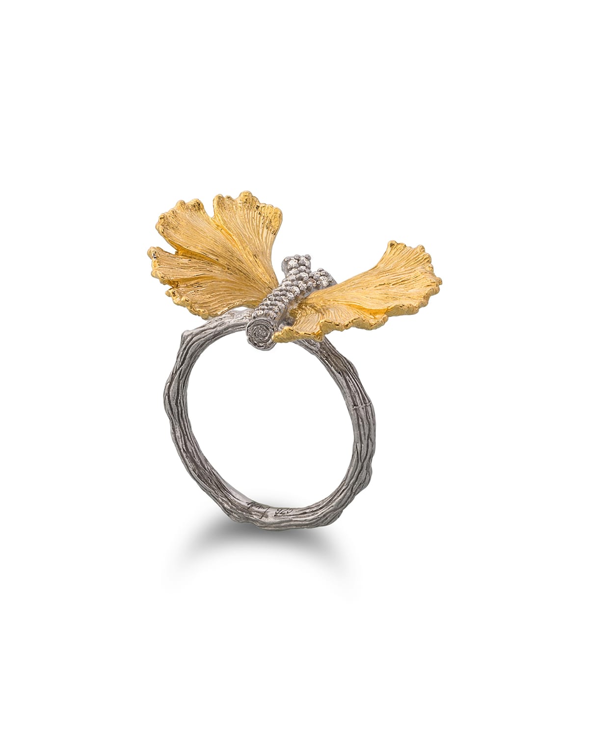 Michael Aram Ginkgo Double Leaf Ring with Diamonds | Neiman Marcus
