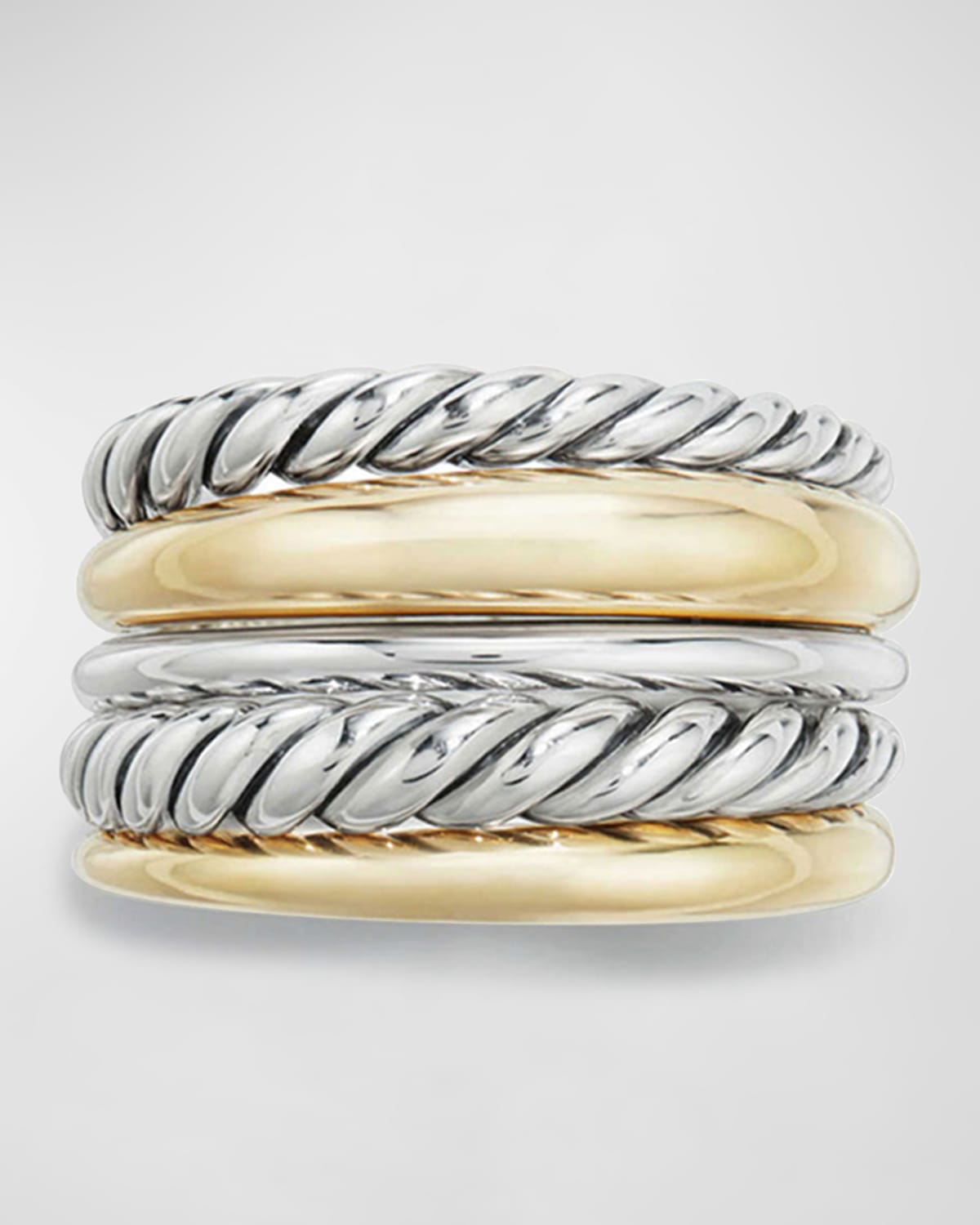 David Yurman Double X Crossover Ring with 18K Gold in Silver, 13mm ...