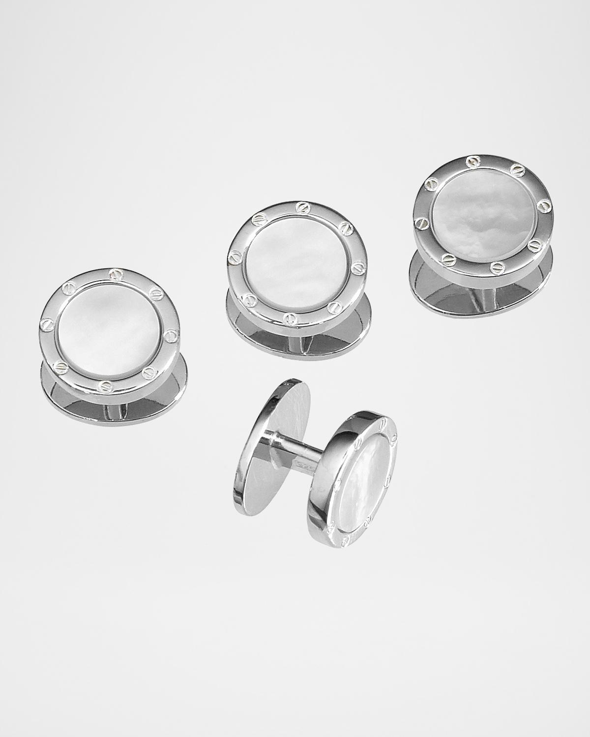 Jan Leslie Men's Mother-of-Pearl Rose Shirt Studs | Neiman Marcus