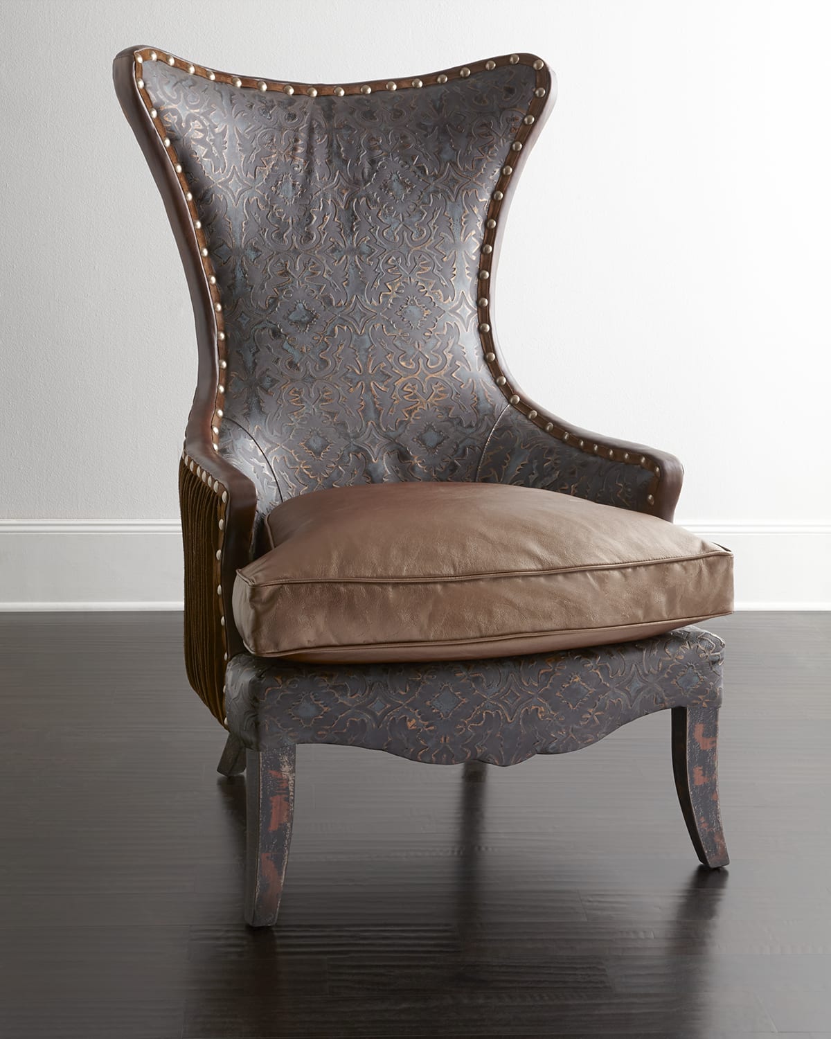Old Hickory Tannery Gibson Leather Wing Chair | Neiman Marcus