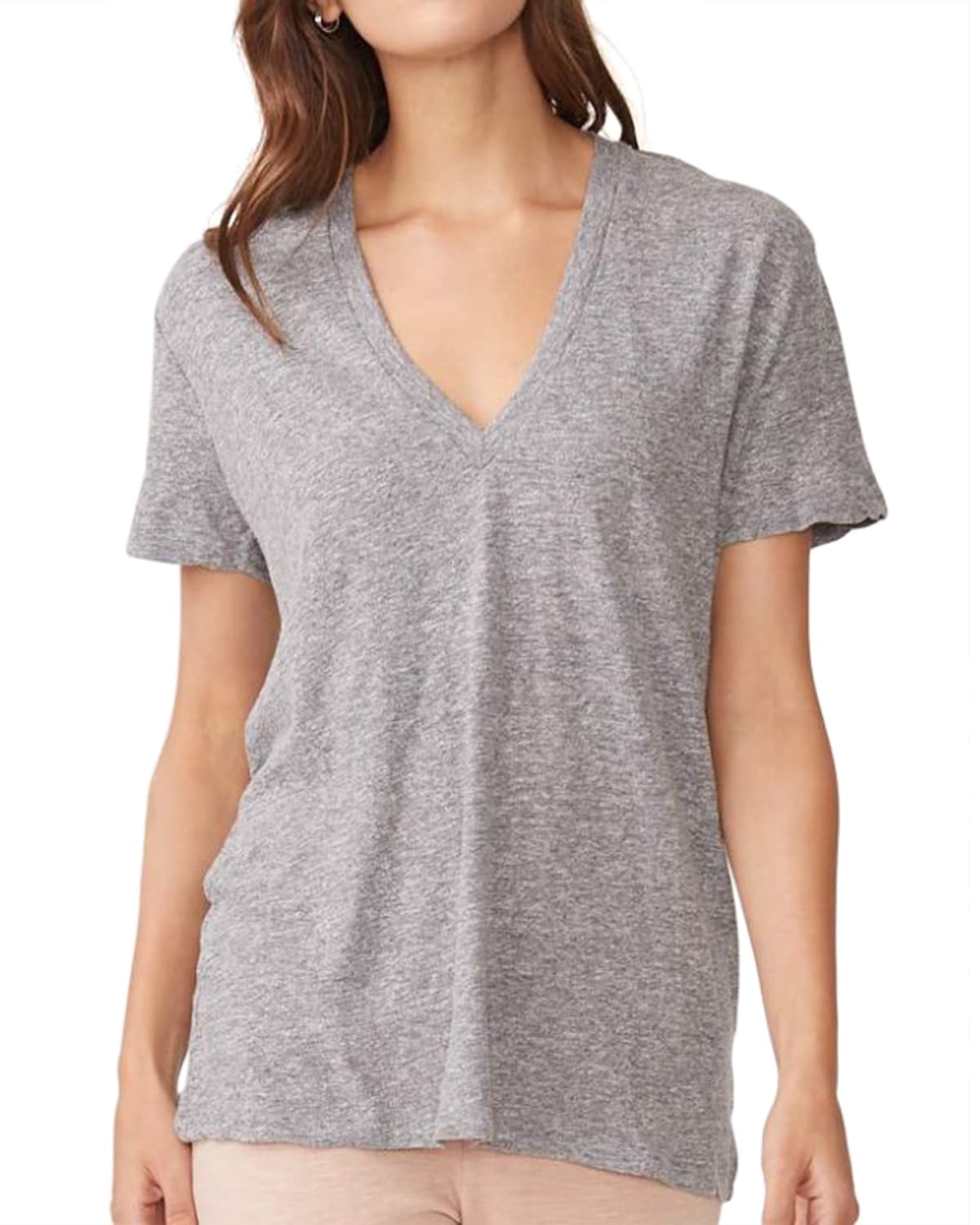 Skin Easy V-Neck Cotton Tee | Neiman Marcus