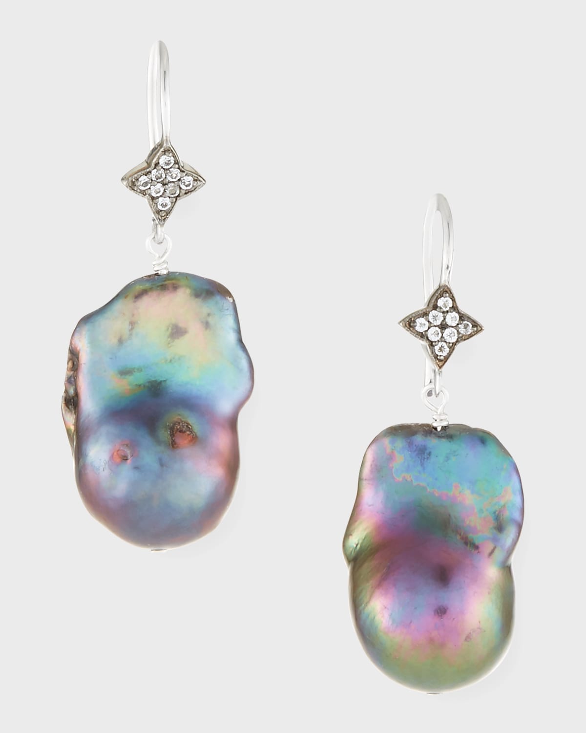 Margo Morrison Baroque Pearl & Sapphire Drop Earrings | Neiman Marcus