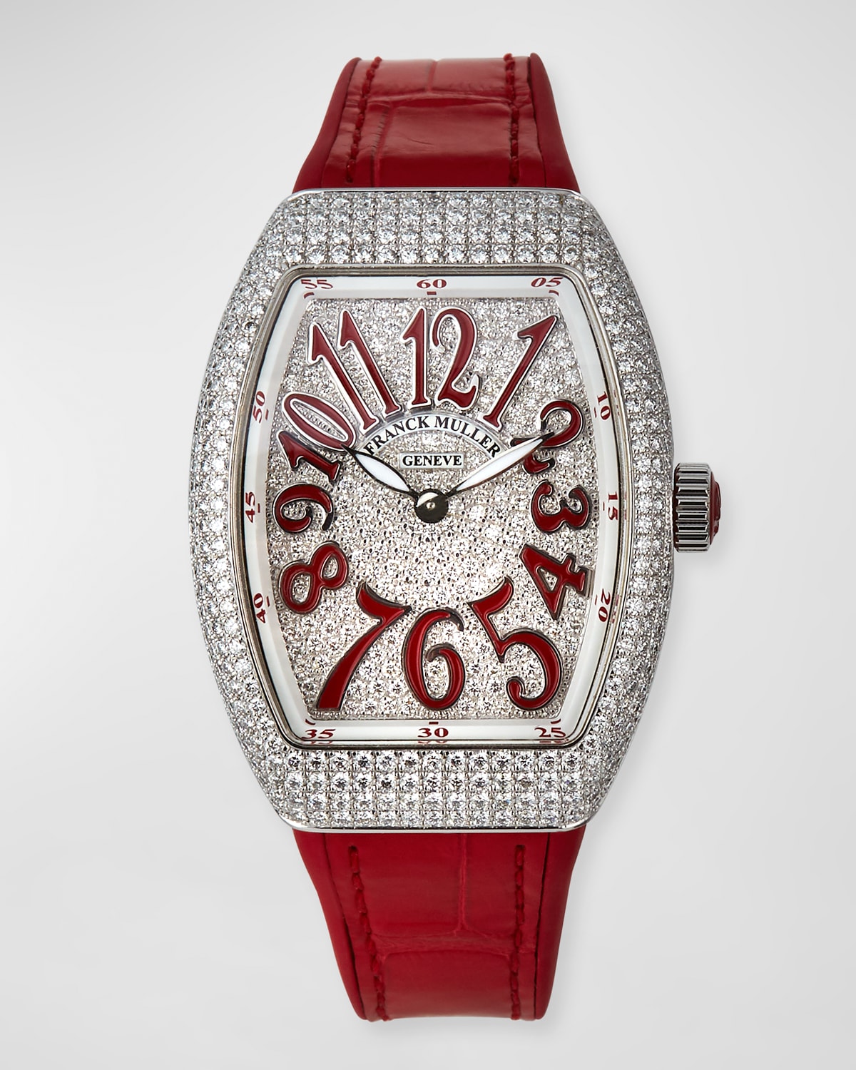 Franck Muller Vanguard All-Diamond Watch w/ Alligator Strap | Neiman Marcus